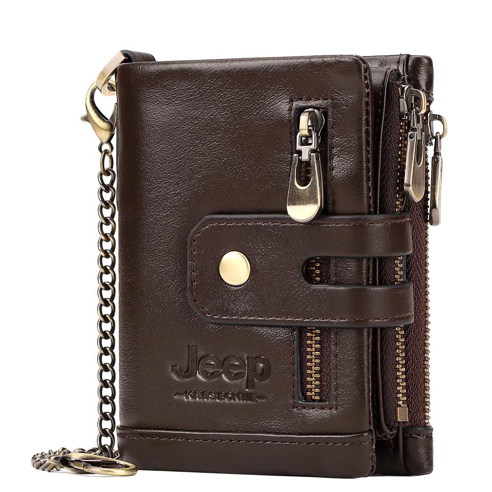 JEEP Men Wallet Genuine Leather Wallet Coin Purse Card Holder With ...