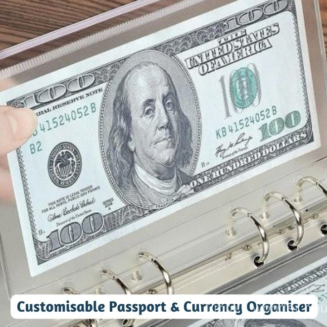 LIBRA Customisable Passport & Currency/money Organiser A5 A6 Zipper ...