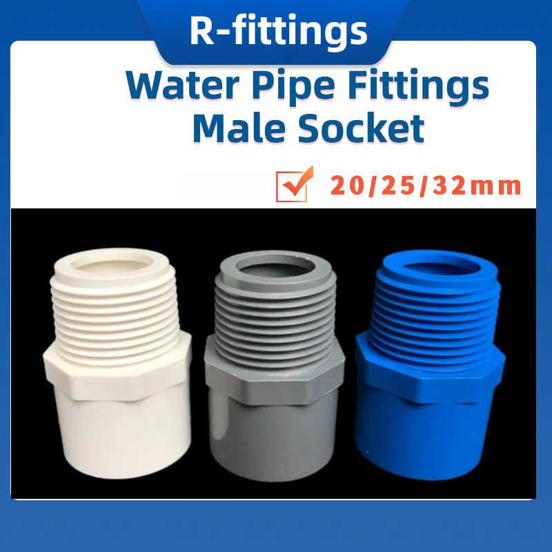 PVC Fitting Water Pipe Joint Connector Male Socket Threaded Straight ...