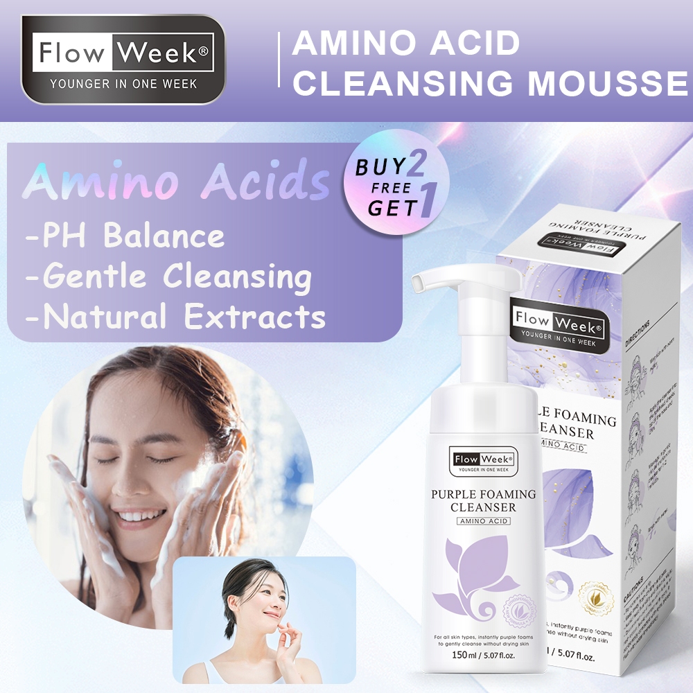 Flow Week Amino Acid Cleansing Mousse Deep Cleans Hydrates Balances PH ...