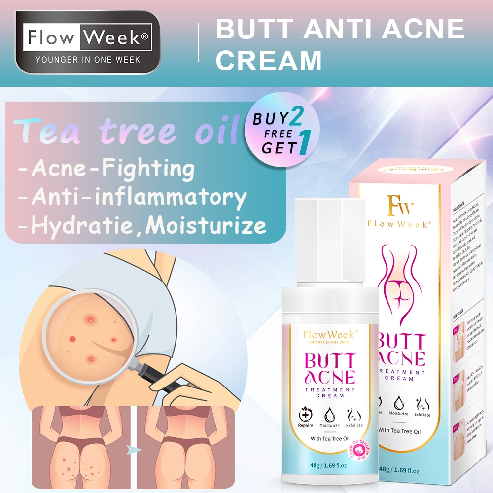 Flow Week Butt Acne Cream Clears Blemishes Smooths Skin Prevents Future ...