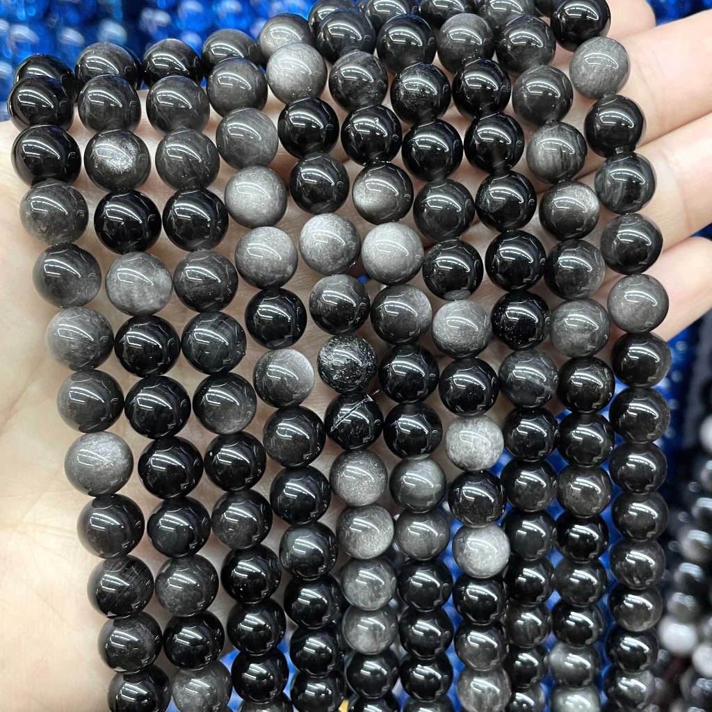 Obsidian Black Jade Stone Beads DIY Jewelry Accessories Bracelet ...