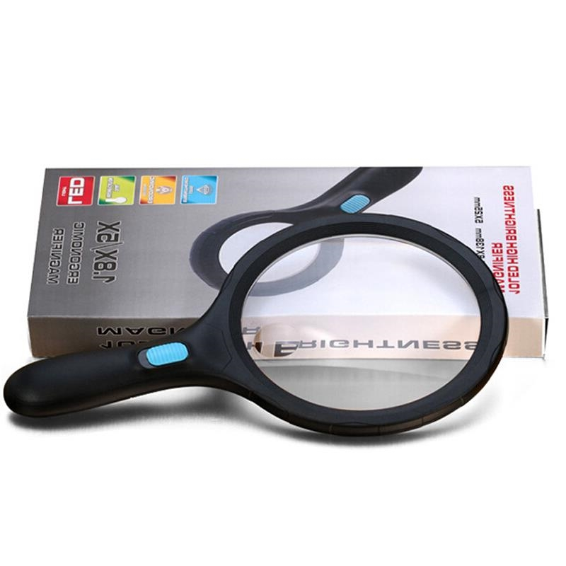138 mm Big Lens Hand Held Illuminated 1.8x 5x Magnifying Glass Loupe ...