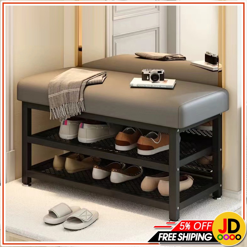2-in-1 Shoe Bench Shoe Rack with Seat Entrance Shoe Changing Stool ...