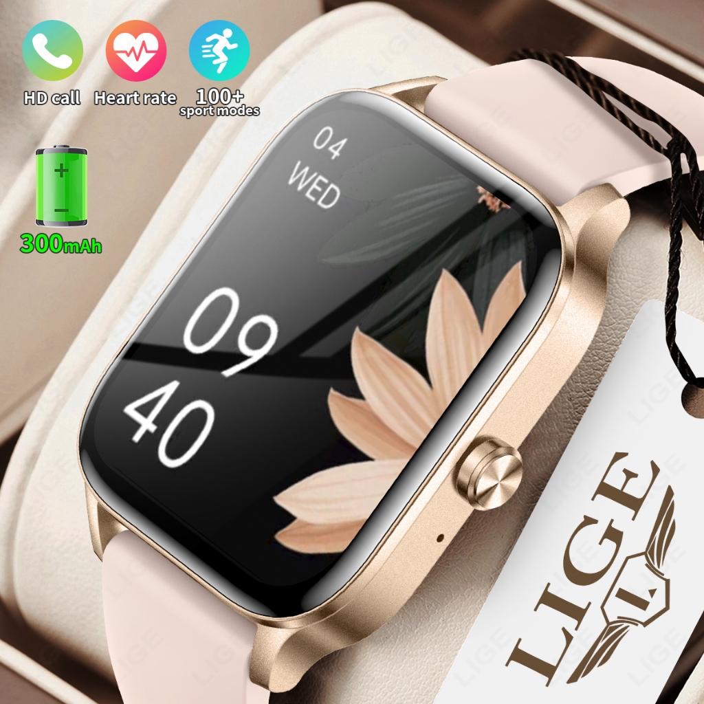 LIGE Original Smart Watch Women Men Bluetooth Call Blood Oxygen Heart ...