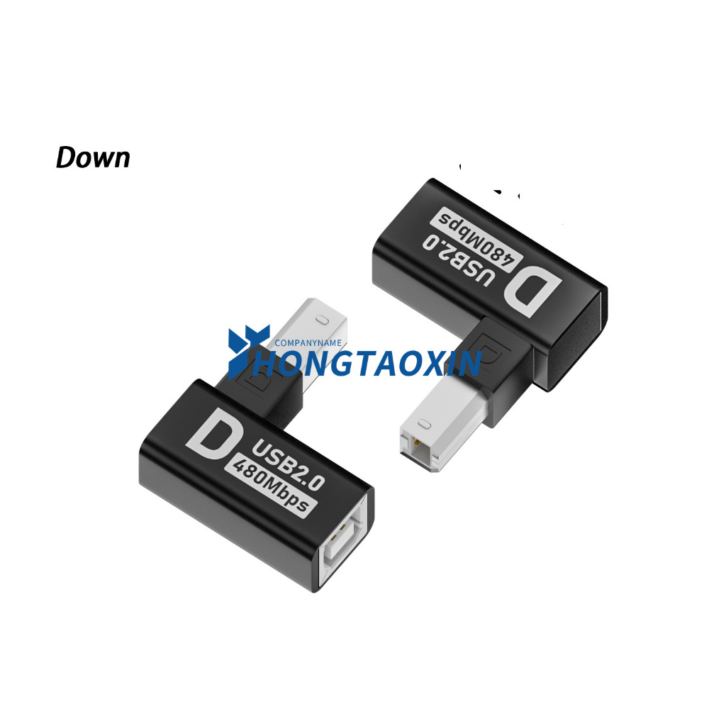 90 degree angle L type USB 2.0 B male to female adapter connector ...