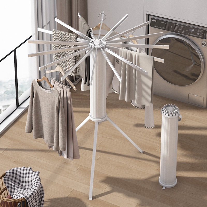 Clothes drying rack floor balcony folding clothes drying rod invisible ...