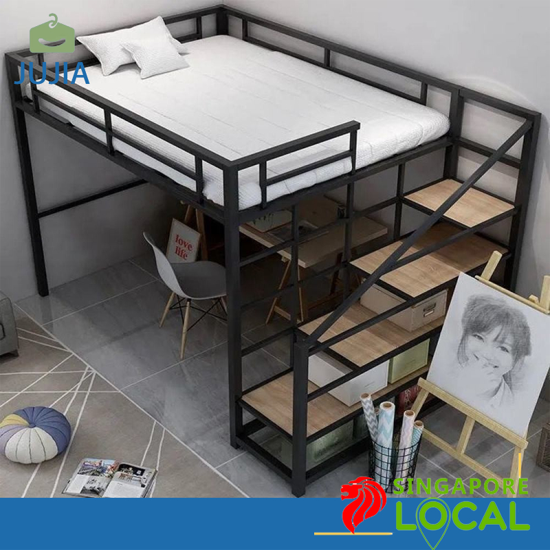 JUJIA Double Upper Frame Loft With Floor Lower Hollow Frame To Save ...