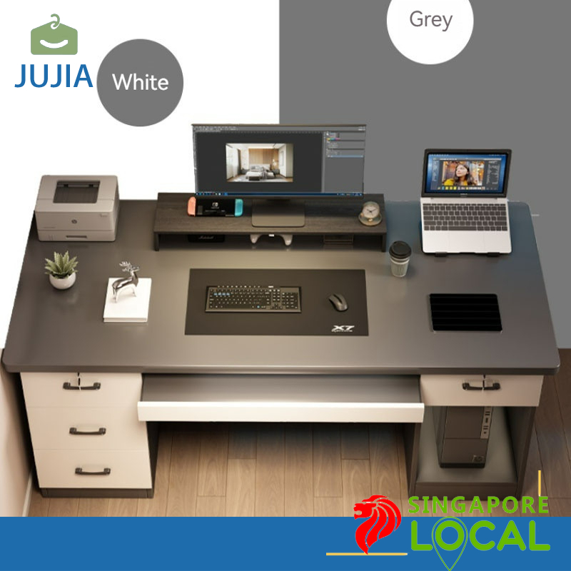 JUJIA Study Desk Computer Table Standing Gaming Office And Chairs ...