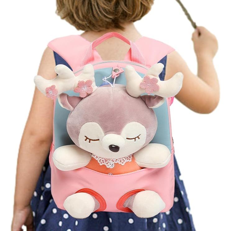 Cartoon Plush Elk Children's School Bag Cute Children's Small Backpack ...
