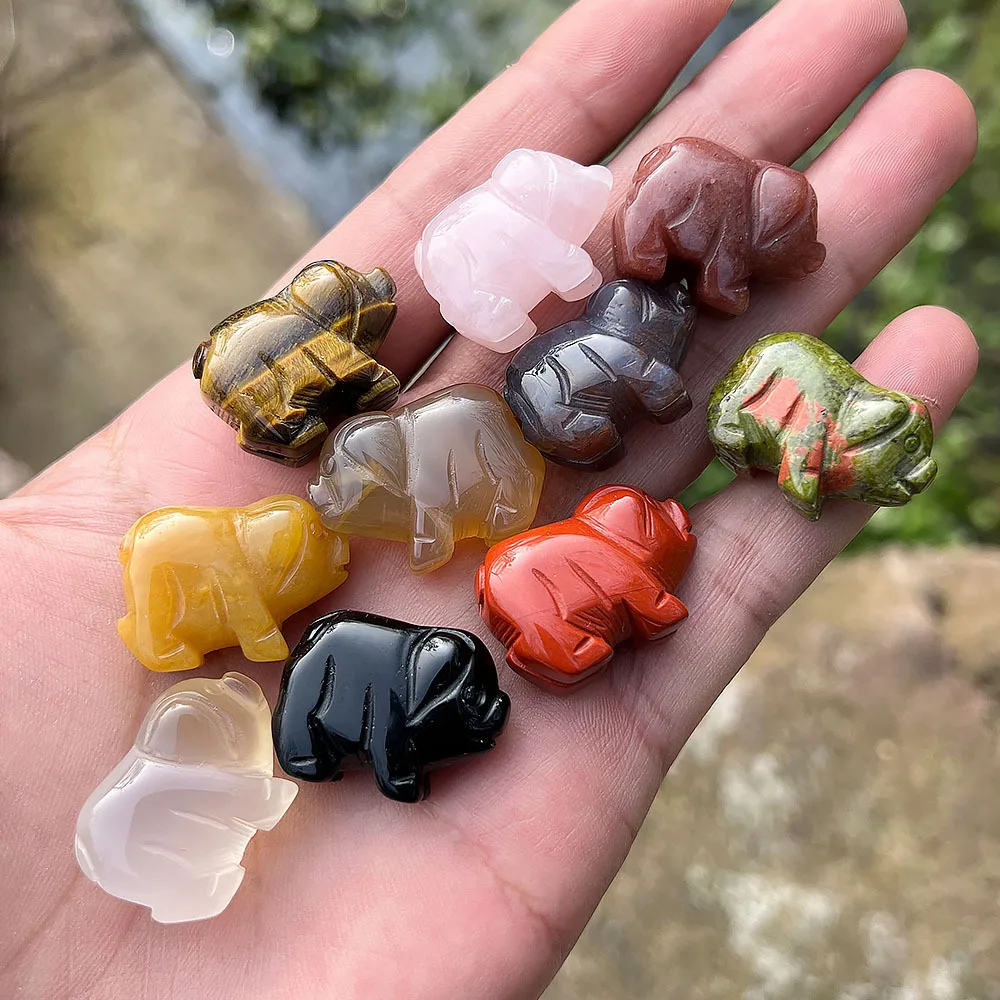 1 inch Natural Stone Carved Pig Shape Animal Mini Handcarved Gemstone ...