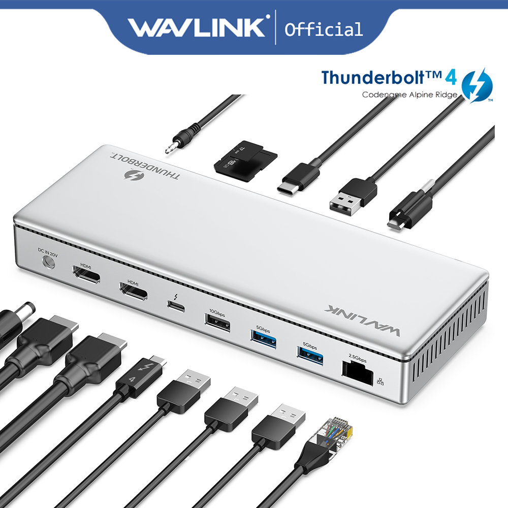 WAVLINK Thunderbolt 4 Docking Station 8K Triple 4K Display 13 In 1 ...