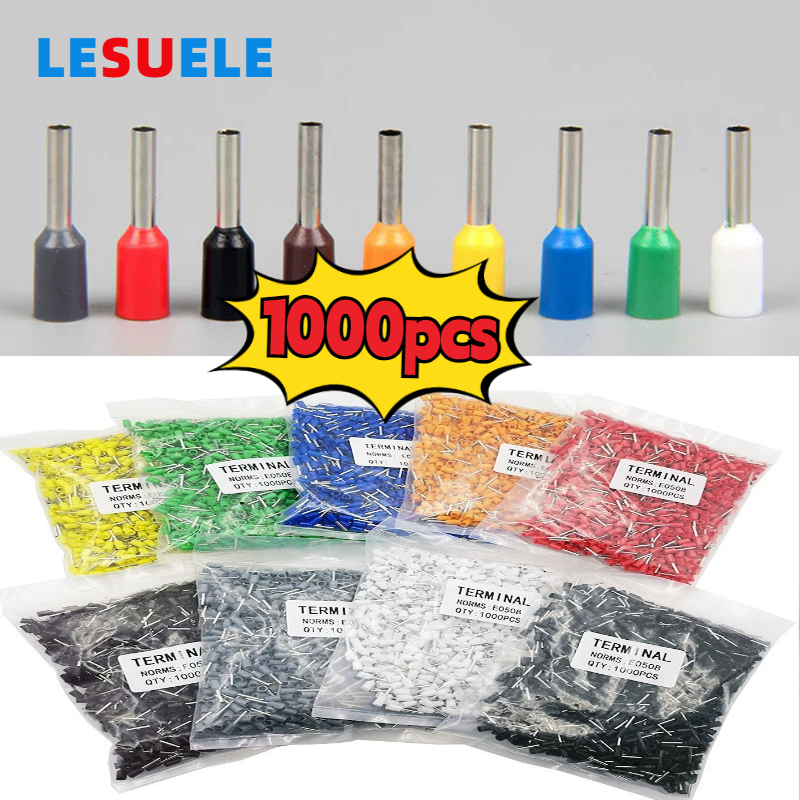 LESU 1000PCS Insulated Ferroles Crimp Terminal Cord End Wire Connector ...