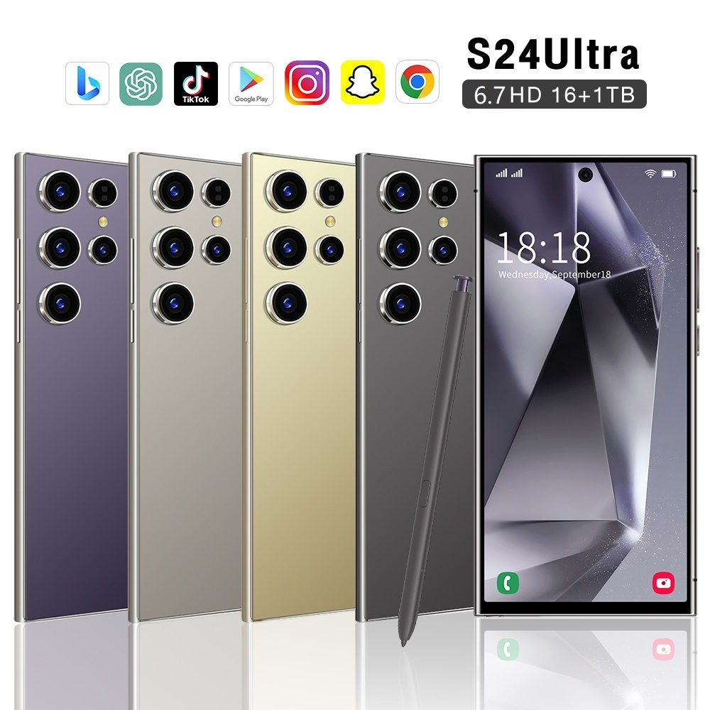 S24 Ultra 5G Ultra-thin Smartphone 6.7inch Full Screen Memory 16GB RAM+1TB ROM Battery 8000mAh ...