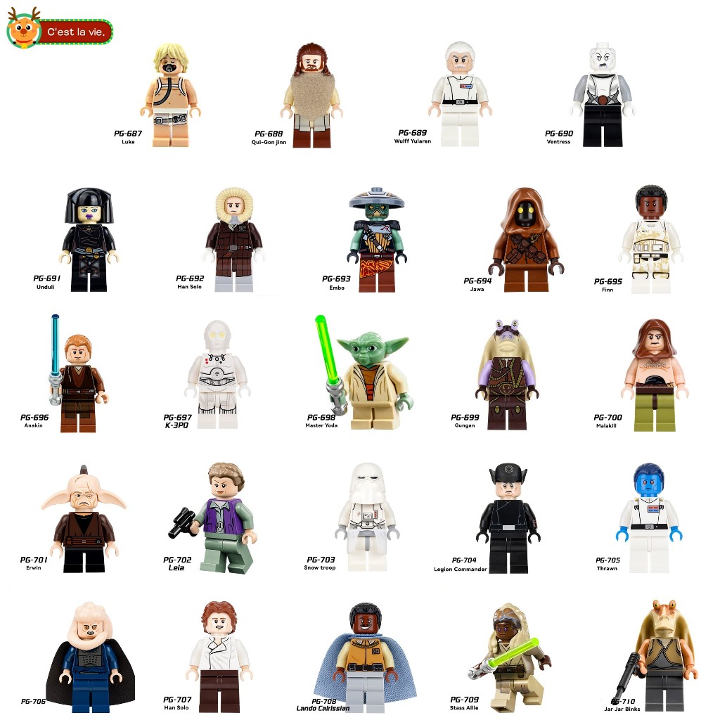 Star Wars Building Block Dolls Gungan Master Yoda Collectible Dolls ...