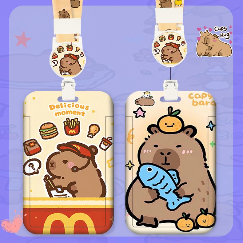 2024 clear CAPYBARA Card Holder Retractable lanyard Idol Photocard ...