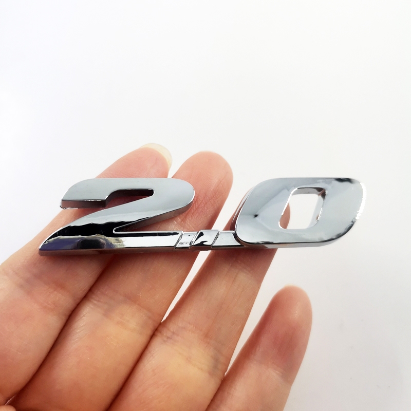 1 x ABS Chrome 2.0 Number Letter Car Auto Rear Emblem Badge Decal ...