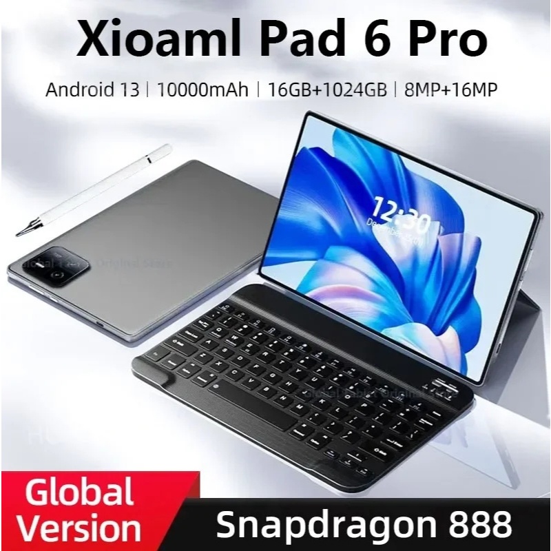 NEW Pad 6 Pro Tablet Android 13 11Inch Snapdragon 888 IPS Display Tablet 16GB 1TB Tablets PC ...