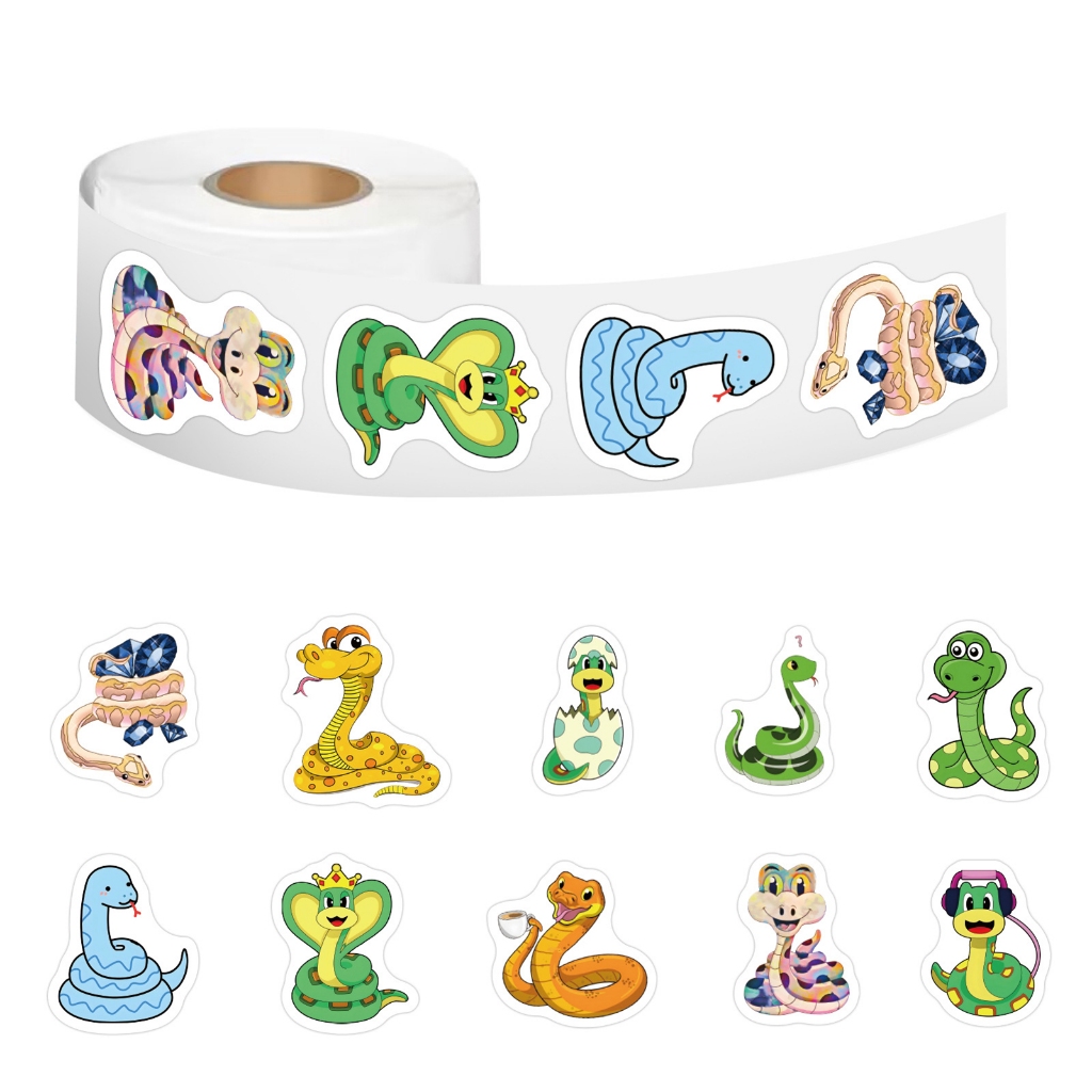 500pcs Cute Cartoon Snake Stickers for Laptop Phone Stationery Cup ...