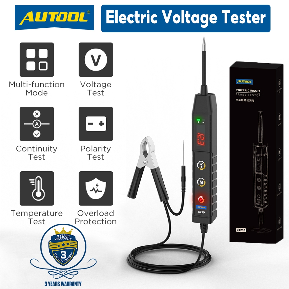 AUTOOL 9V-30V Electric Voltage Car Power Probe Circuit Tester ...