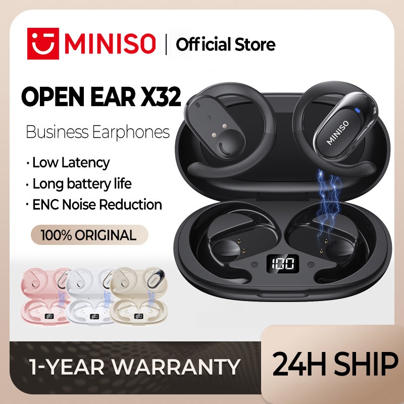 MINISO X32 Open Ear Bluetooth Wireless Earphones 5.4 Sports Headphones ...