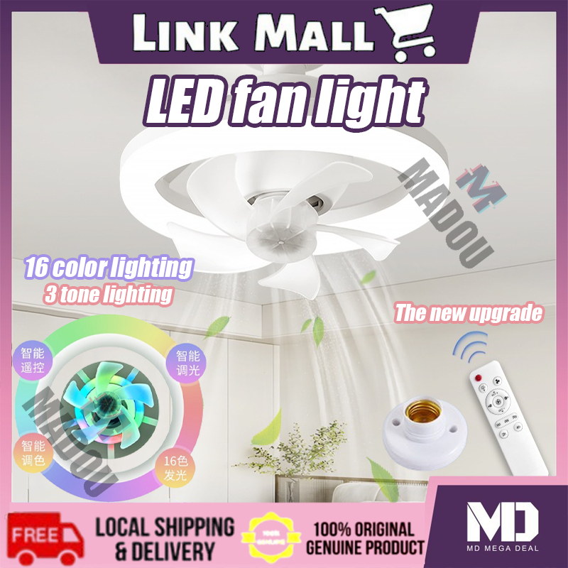 [⭐SG⭐]Ceiling Fan With Light E27fan light 360°Rotable LED Fan Light ...