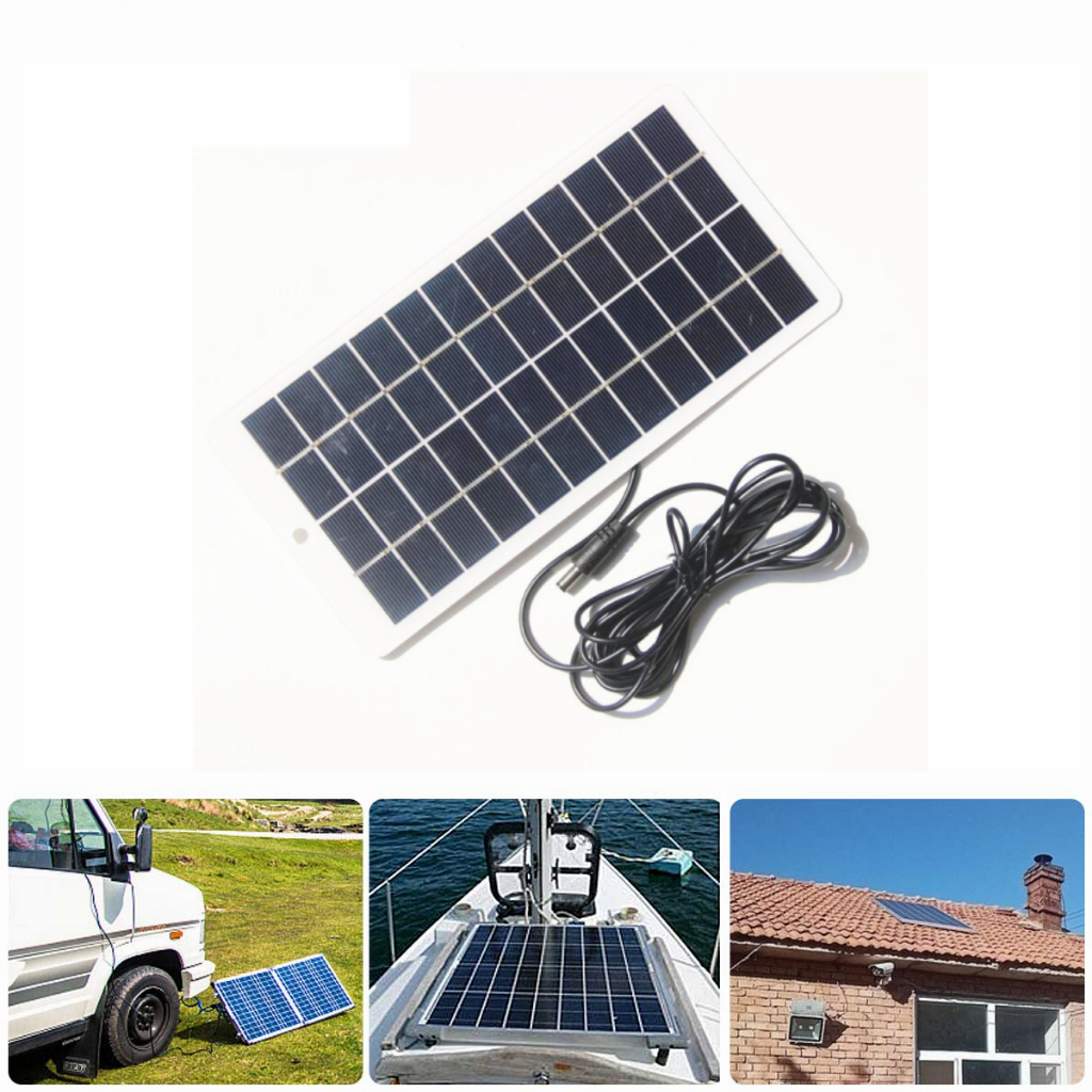 35W 12V Solar Panel Battery Charger Polycrystalline silicon for RV Boat ...