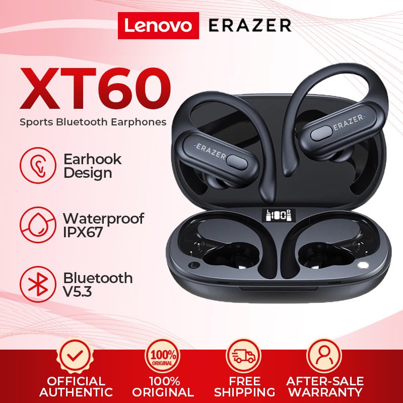 Lenovo XT60 Sport Wireless Earphone Bluetooth 5.3 Headphones with Mic ...