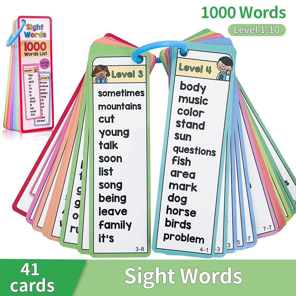 Sight Words Cards For Kids 1000 Words List Early Educational Learning ...