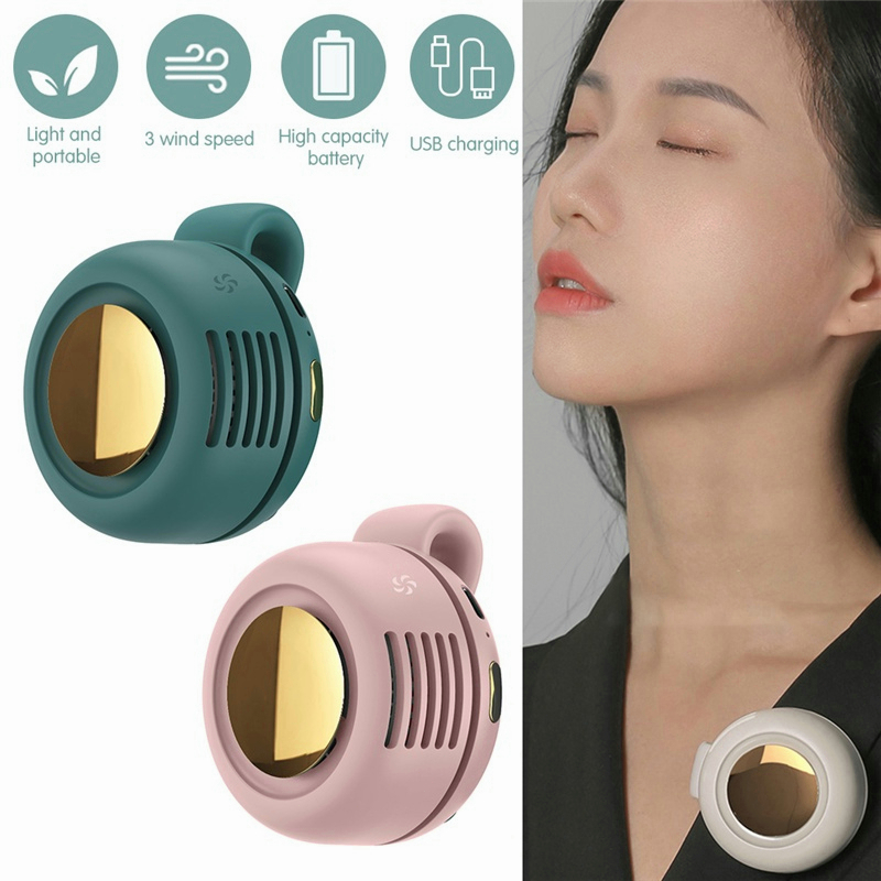 Portable silent fan mini bladeless fan adjustable 3-speed suspended ...