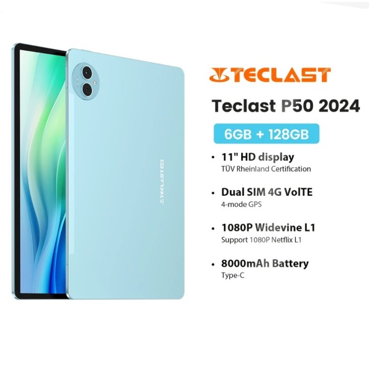 Teclast P50 Android 14 Tablets 11" Display TÜV Rheinland 6GB RAM 128GB ...