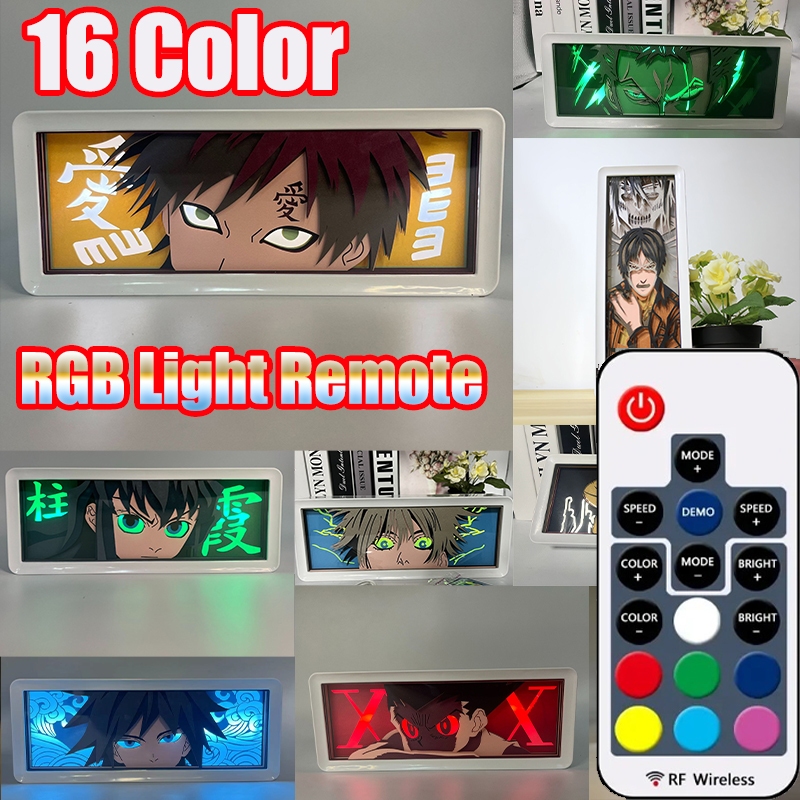 16 color Demon Slayer Zoro 3D Anime LED NARUTO Light Box Action Figure ...