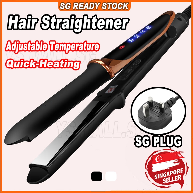 SG READY STOCK 2-in1 Hair Straightener Adjustable Temperature Hair Curl ...