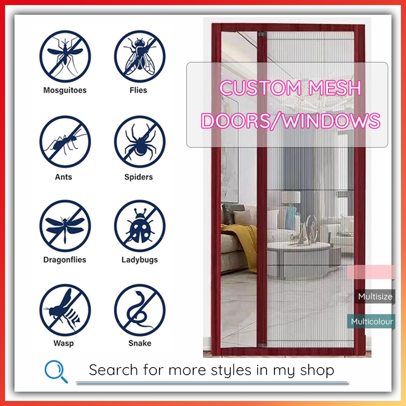 Folding Screen Door Push-Pull Aluminum Screen Window Mosquito-Proof ...