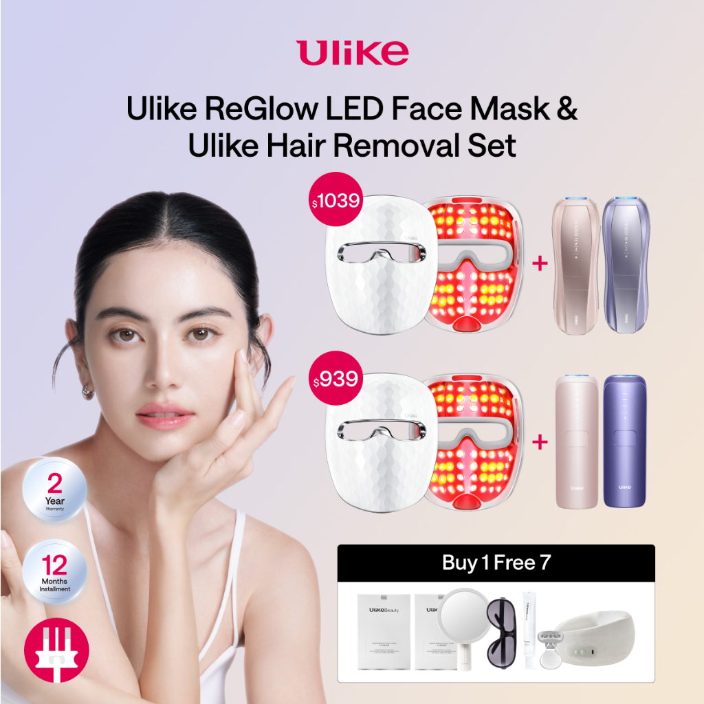 Ulike ReGlow LED Face Mask & Ulike Hair Removal Set | Shopee Singapore