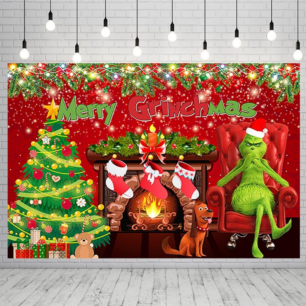 5x3ft Merry Grinchmas Photography Backdrop for Christmas Party Supplies ...