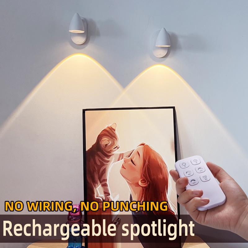 [Ready Stock] Wireless Remote Control Charging Wall Charging Spotlight ...