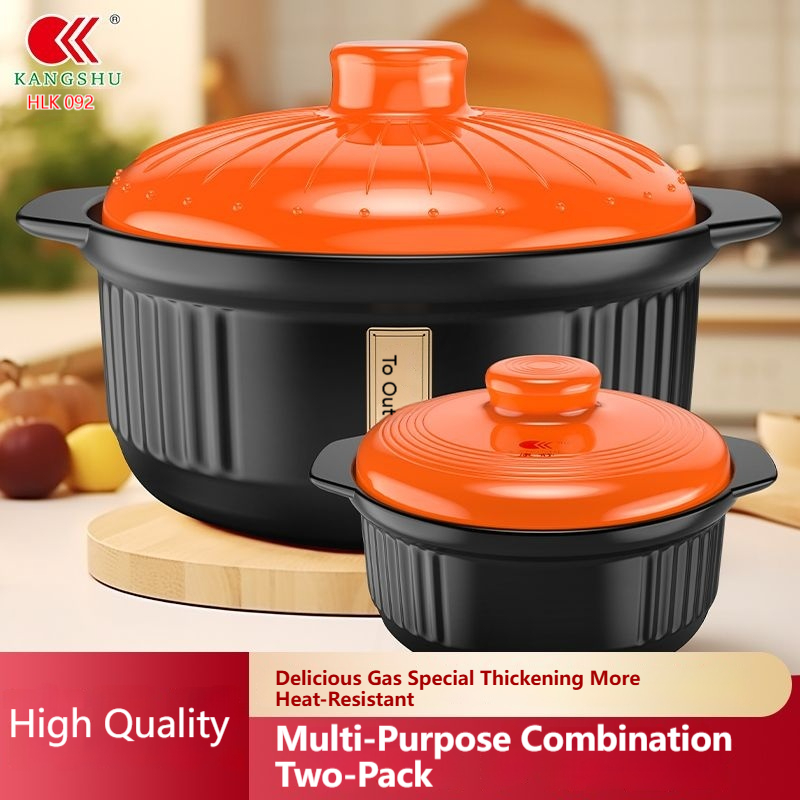 Soup Pot Casserole Stew Pot Nonstick Ceramic Rock One set (2pcs)Large ...
