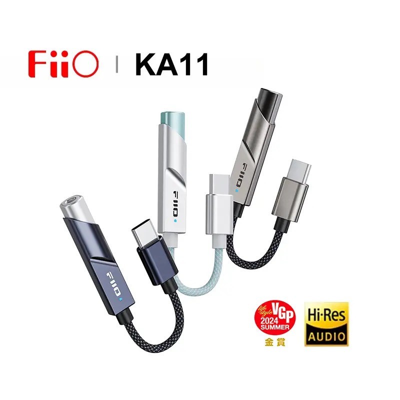 FiiO JadeAudio KA11 USB DAC AMP Amplifier Hi-Res Audio Type-C to 3.5mm Adapter USB Dongle DSD256 ...
