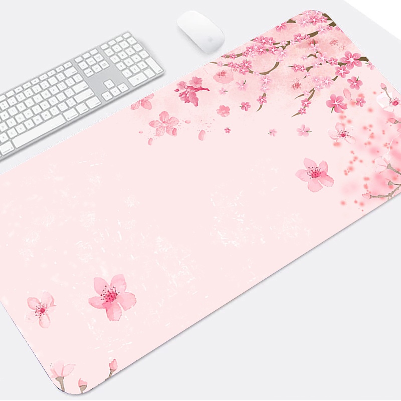 Pink Sakura Mouse Pad Big Mousepad Cherry Blossom PC Flower Desk Mat ...