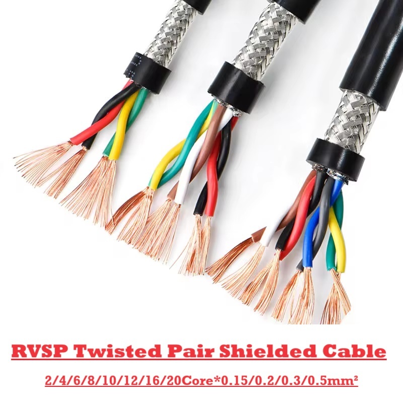 1/5M RVSP Twisted Pair Shielded Cable 2 4 6 8 10 12 20 Cores 26/24/22 ...