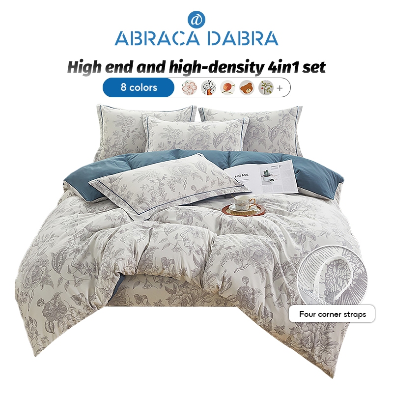 Abraca Dabra 4 in 1 Bedding Set Fitted Bedsheet Quilt Cover Set with ...