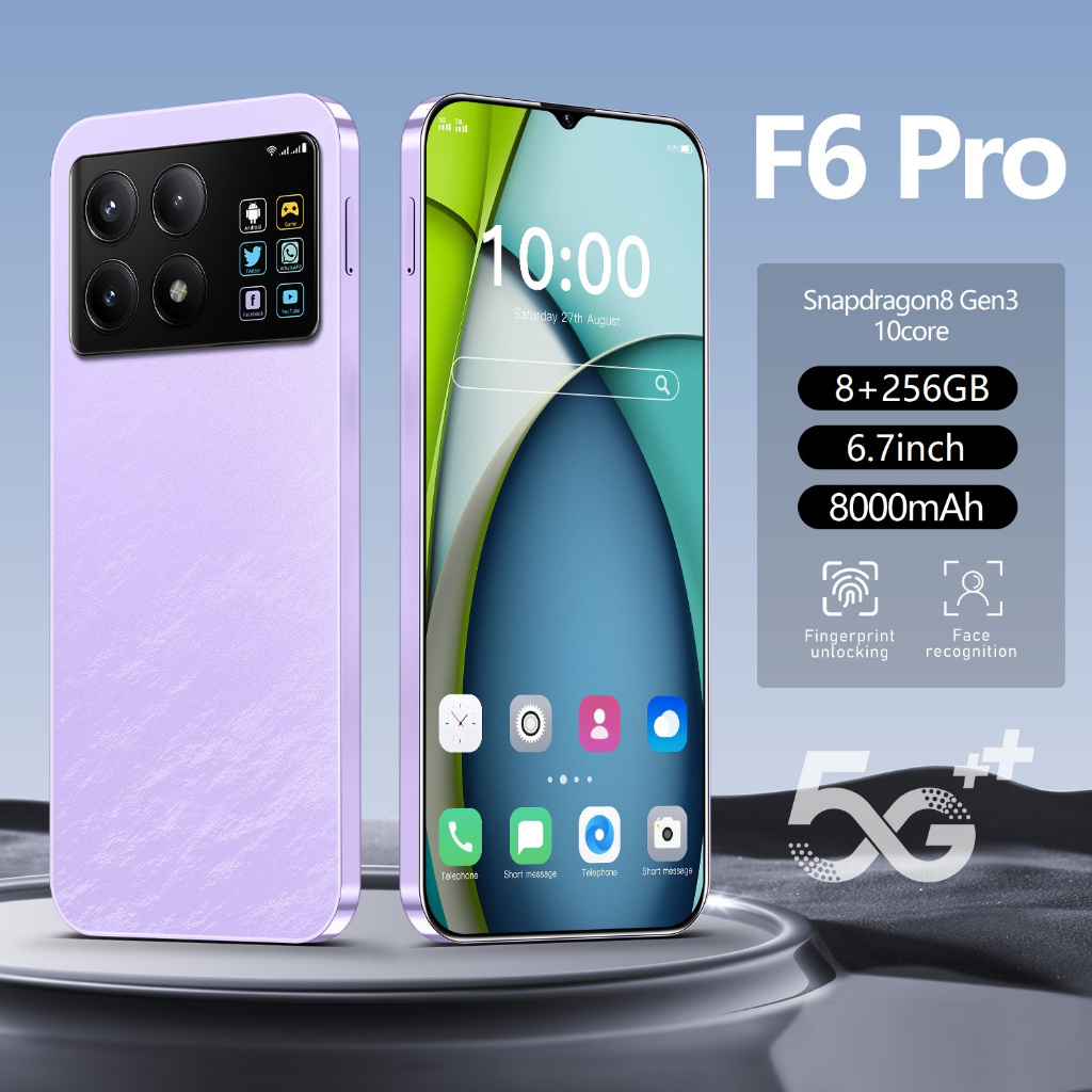 F6 Pro 4G/5G Smartphone 6.7 Ultra Clear Screen Phone Memory 8GB RAM+ ...