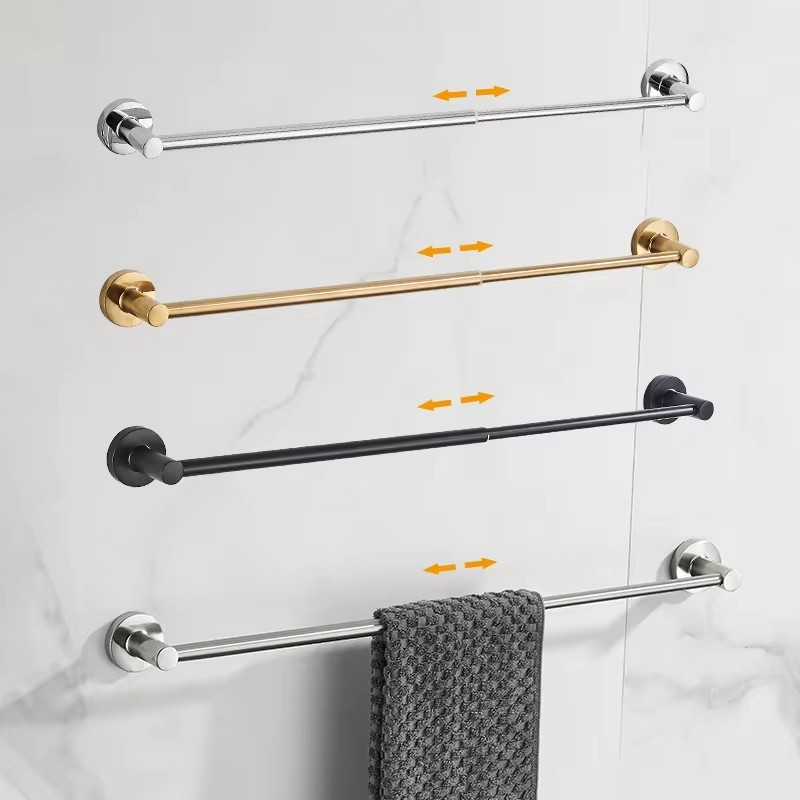 Bathroom Retractable Towel Single Bar Towel Rack Extended Drying Towel ...