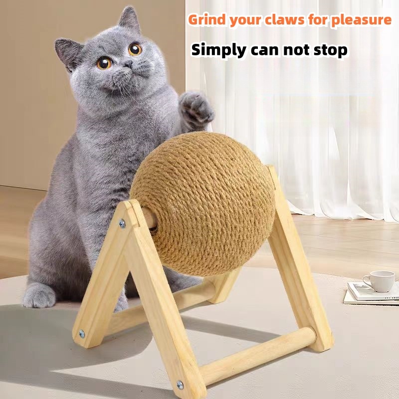 Pet Cat Kitten Toy Rolling Sisal Scratching ball Ball Pet Cat Toys ...