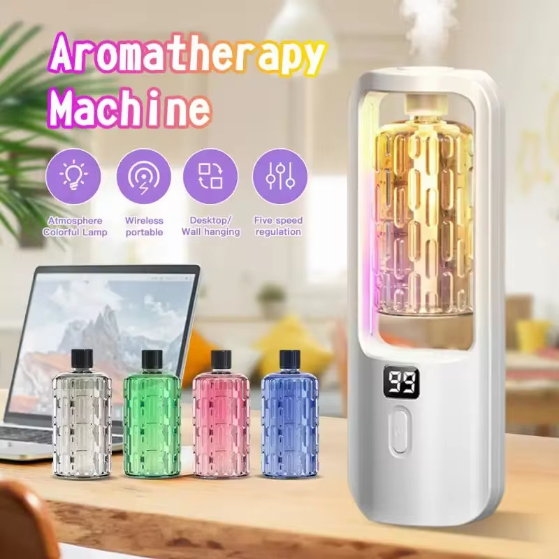 5 Modes Aroma Diffuser Digital Display Wall Mounted Essential Oils ...