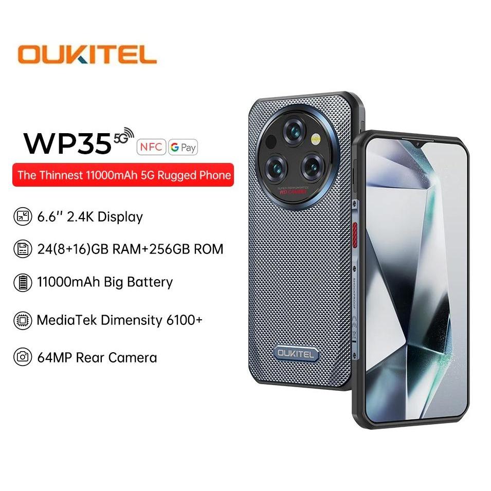 Oukitel WP35 5G Smartphone 6.6Inch 2.4K Octa Core 24GB+256GB Android 14 ...
