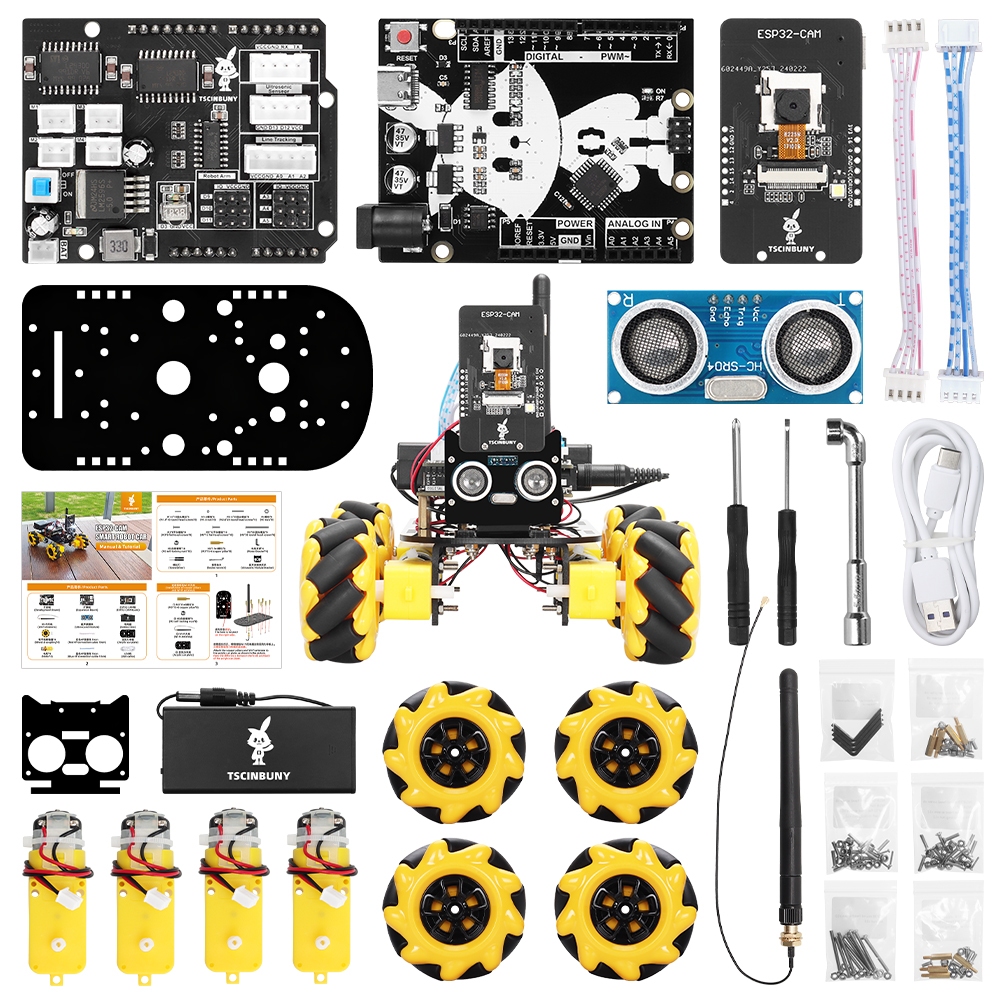 TSCINBUNY New ESP32 Smart Robot Car Kit For Arduino UNO R3 Project Wifi Intelligent Robotic ...