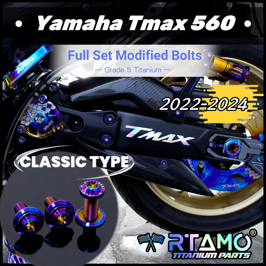 RTAMO | Yamaha Tmax 560 Gr5 Titanium Full Set Modified Bolts CNC Type ...