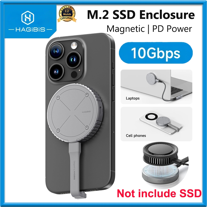 Hagibis Magnetic M.2 2230 NVMe SSD Enclosure 10Gbps USB C 3.2 Gen2 to ...